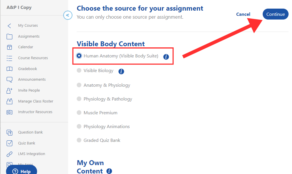 Creating Courseware Assignments Using Custom Content